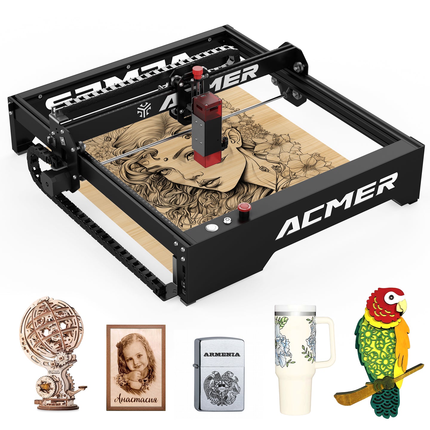 ACMER Laser Engraver Cutting Machine Laser Cutter for Crafting DIY Woo ...