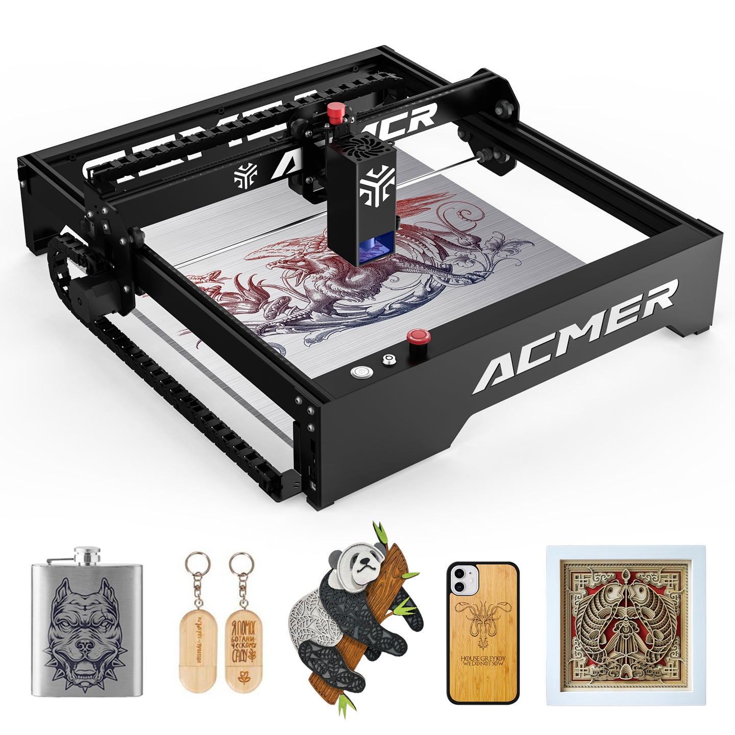 ACMER Laser Engraver Cutting Machine Laser Cutter for Crafting DIY Woo ...
